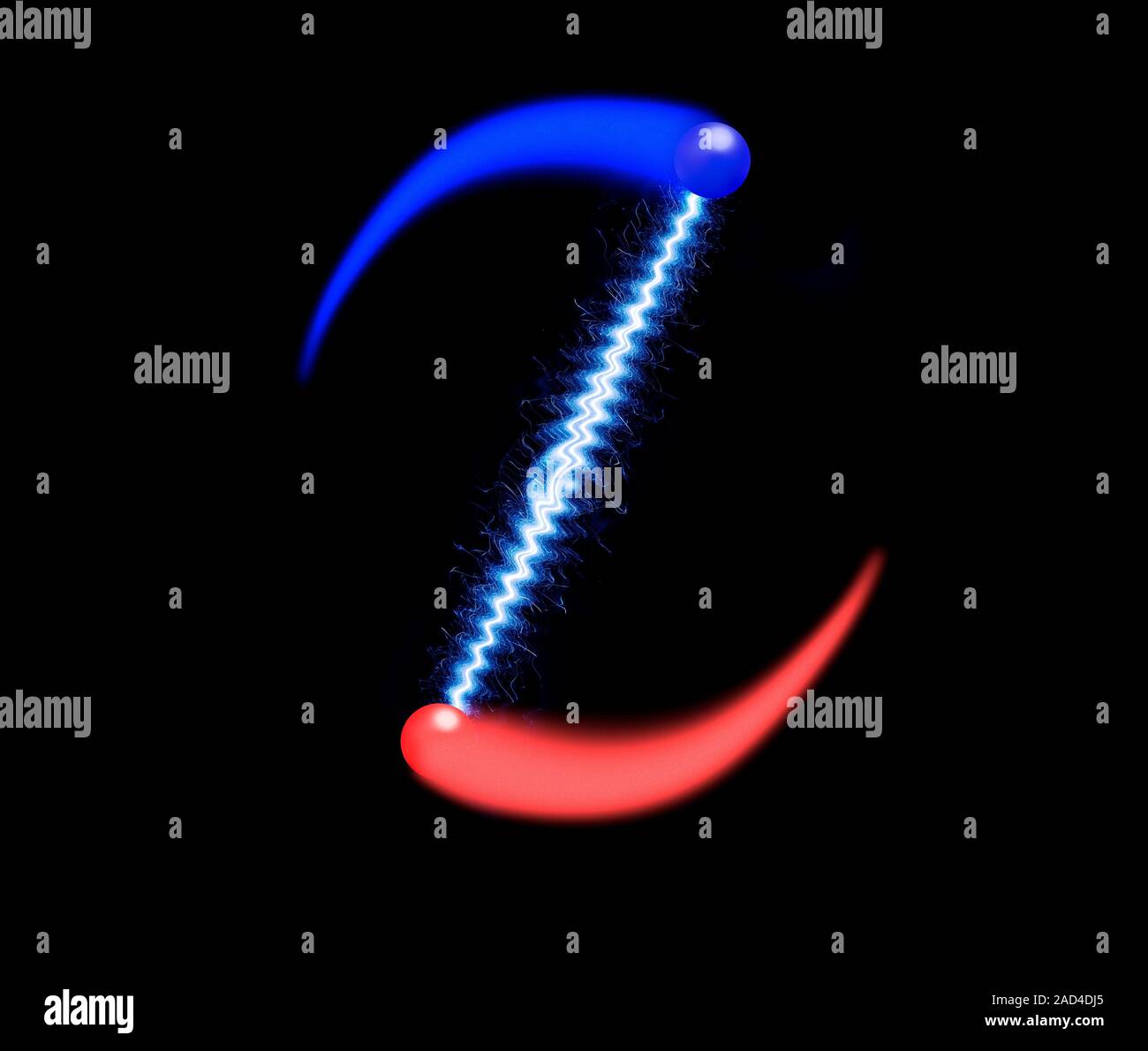 Quantum entanglement, conceptual image. Computer illustration ...
