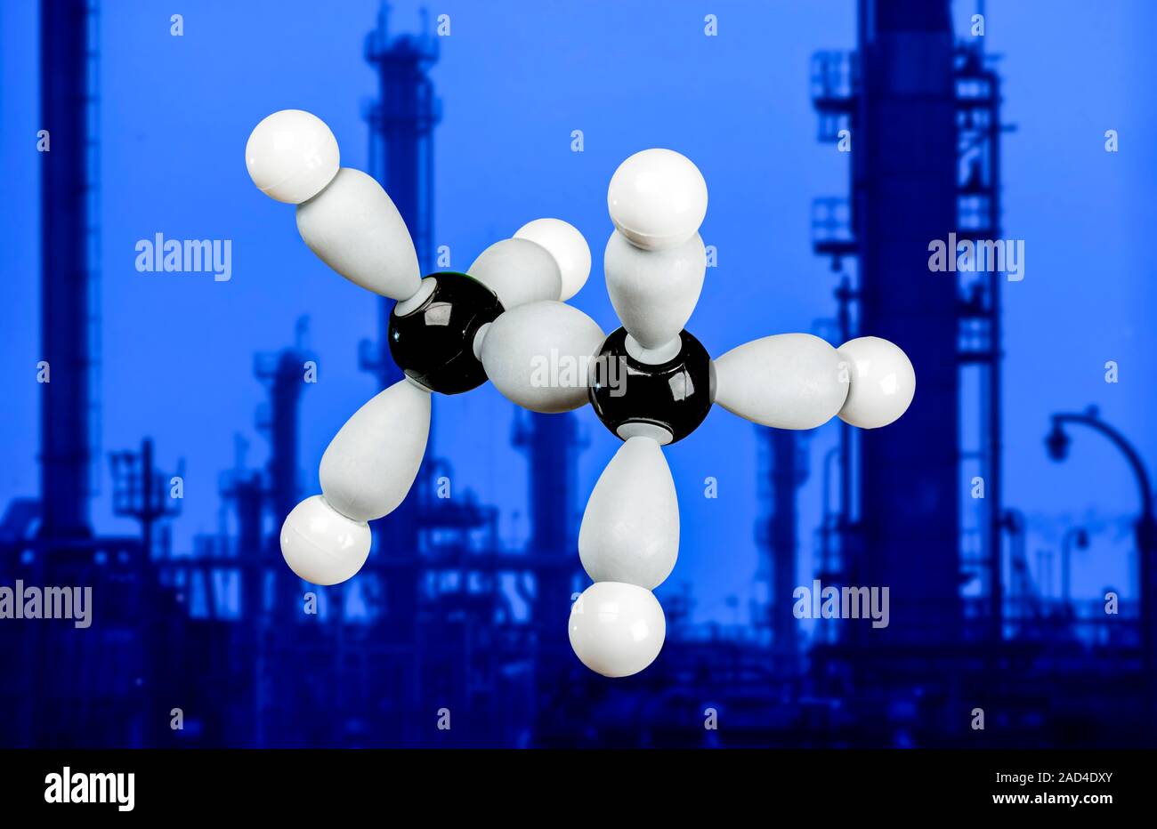 Electron density molecular model of Ethane. Ethane is a colourless ...