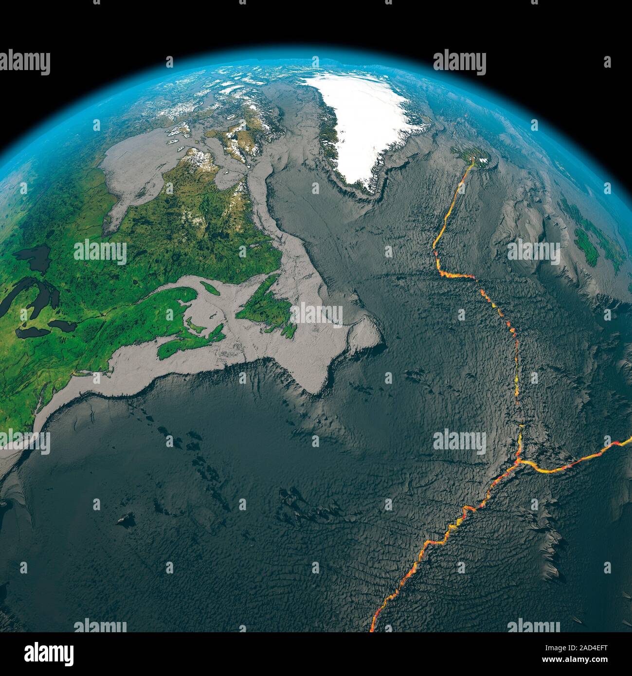 Global tectonics, north-eastern Atlantic. Satellite-based model of a ...