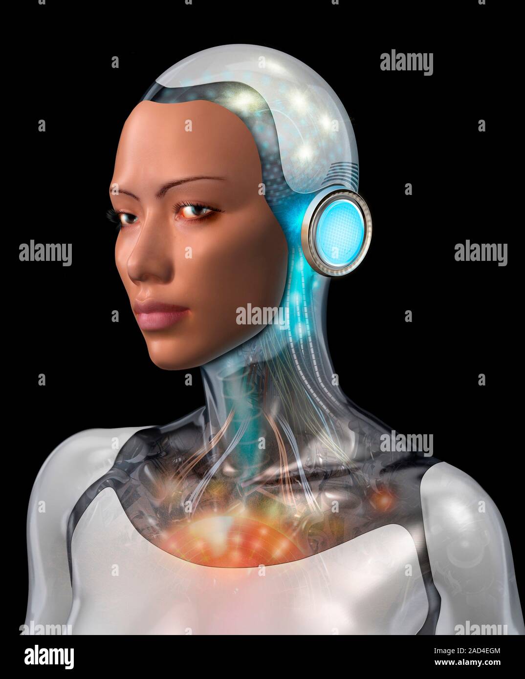 Cyborg, illustration. Exploring artificial intelligence and the ...