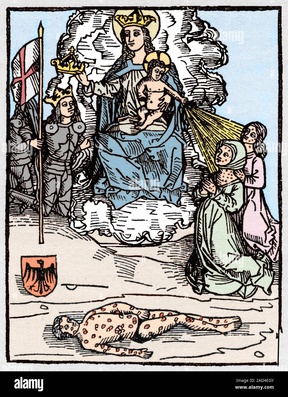 Allegorical picture illustrating the venereal epidemic of syphilis that ...