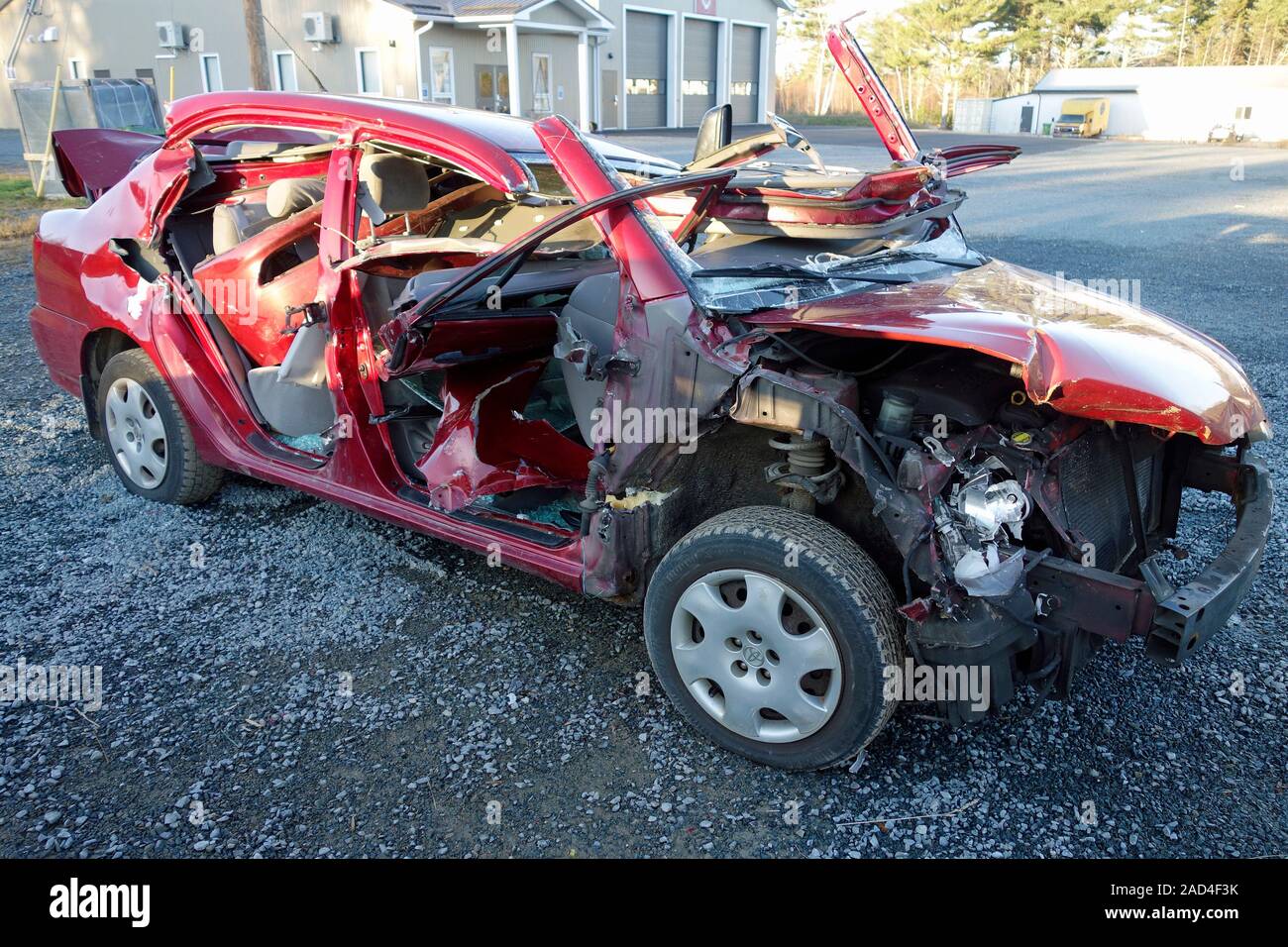A car destroyed in an accident Stock Photo - Alamy