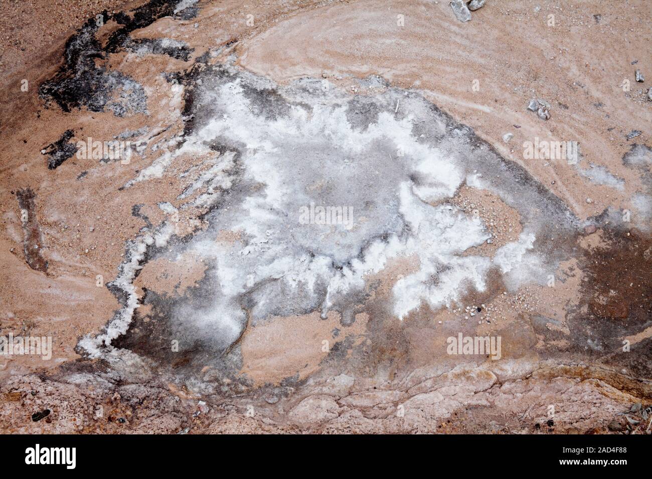 Acid mine drainage plant. Aerial view over a sludge waste dam at an ...