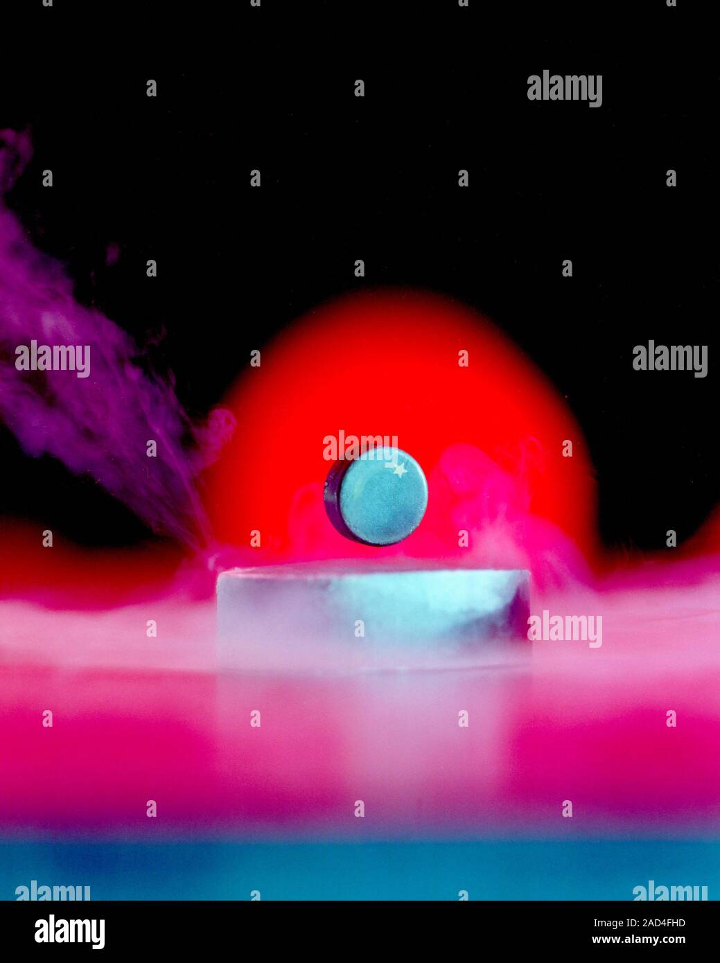 Meissner effect demonstration. This effect is the expulsion of a ...