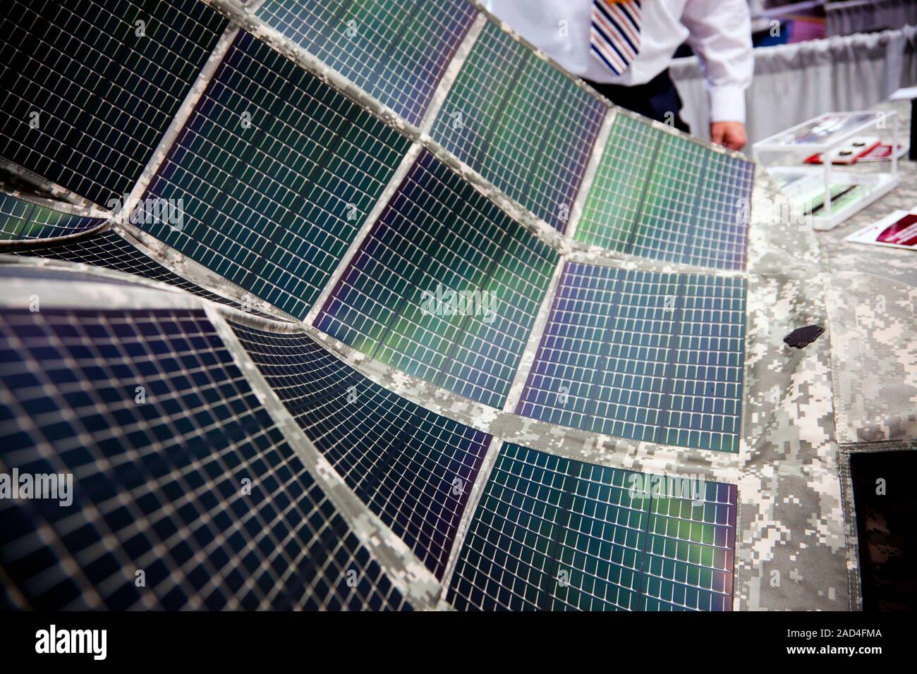 Flexible photovoltaic blanket. 60-watt flexible photovoltaic blanket on ...