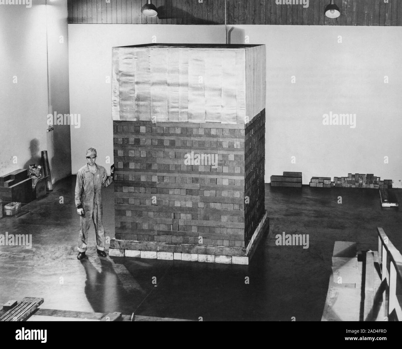 First nuclear reactor test design. This uranium-graphite lattice pile ...