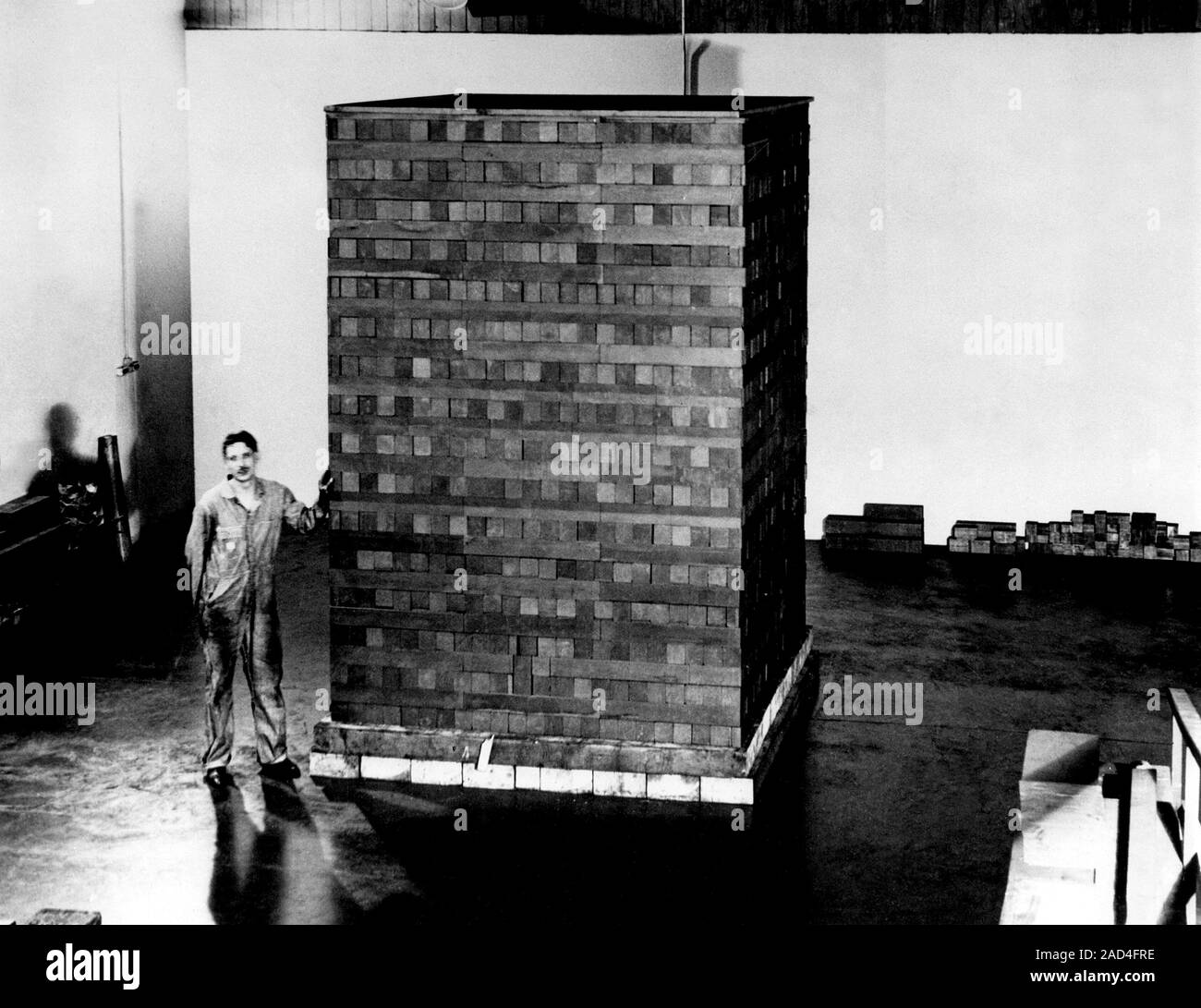 First nuclear reactor test design. This uranium-graphite lattice pile ...