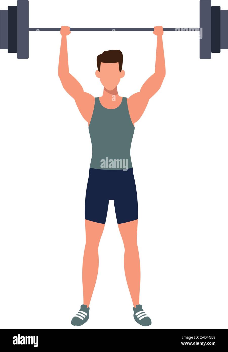 avatar man lifting weights icon, flat design Stock Vector Image & Art ...