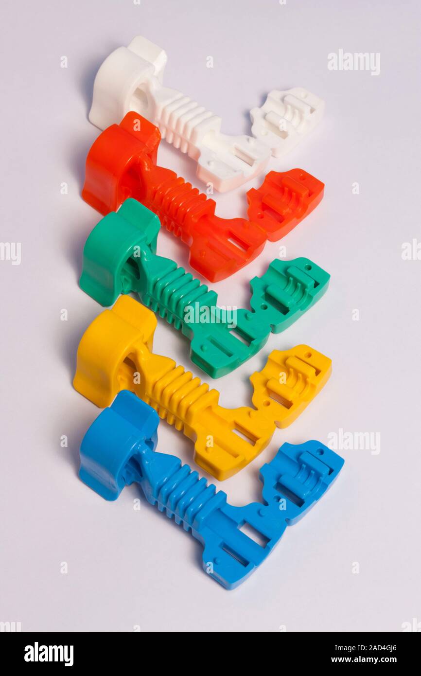 3D printed objects. Example of plastic objects produced by 3D printing ...