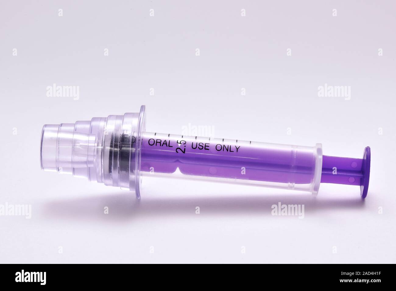 Oral syringe. Syringe used to administer liquid oral medication. The ...