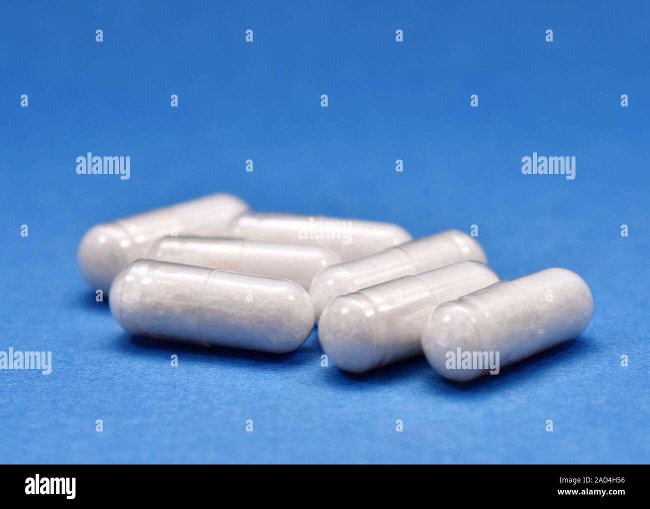 Acetylcysteine cystic fibrosis drug. Capsules of the drug ...