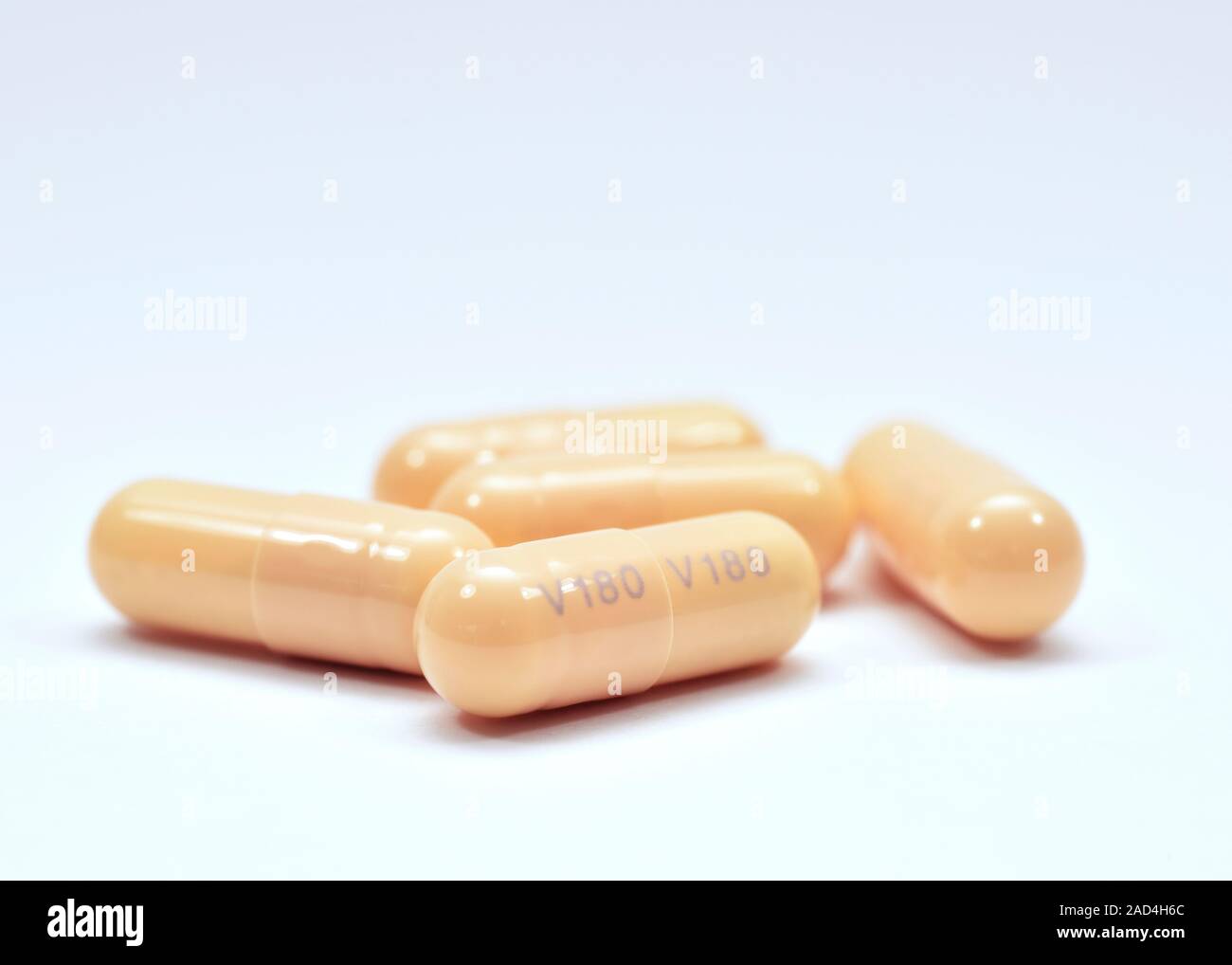 Verapamil high blood pressure drug. Capsules of verapamil hydrochloride ...