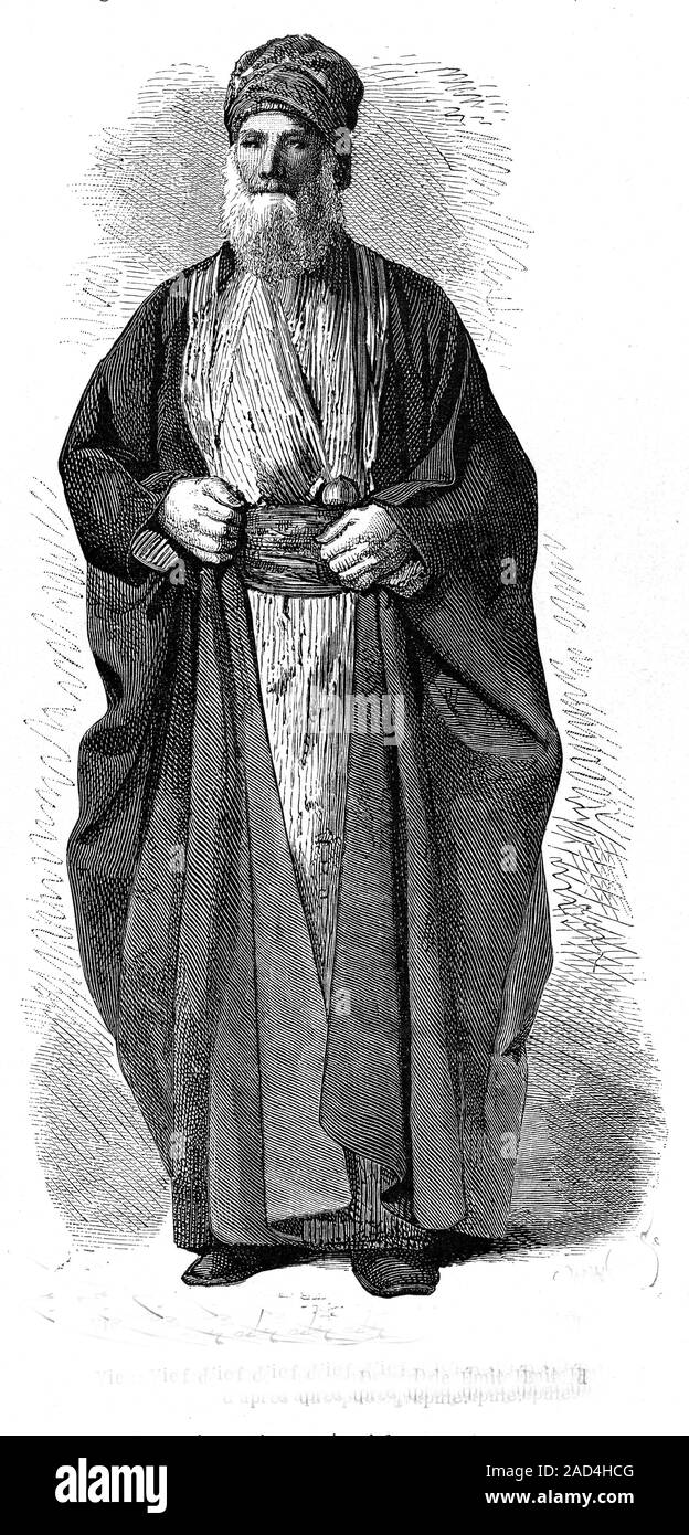 Old Babylon jew. 1874 illustration of a jewish man from Babylon, an ...