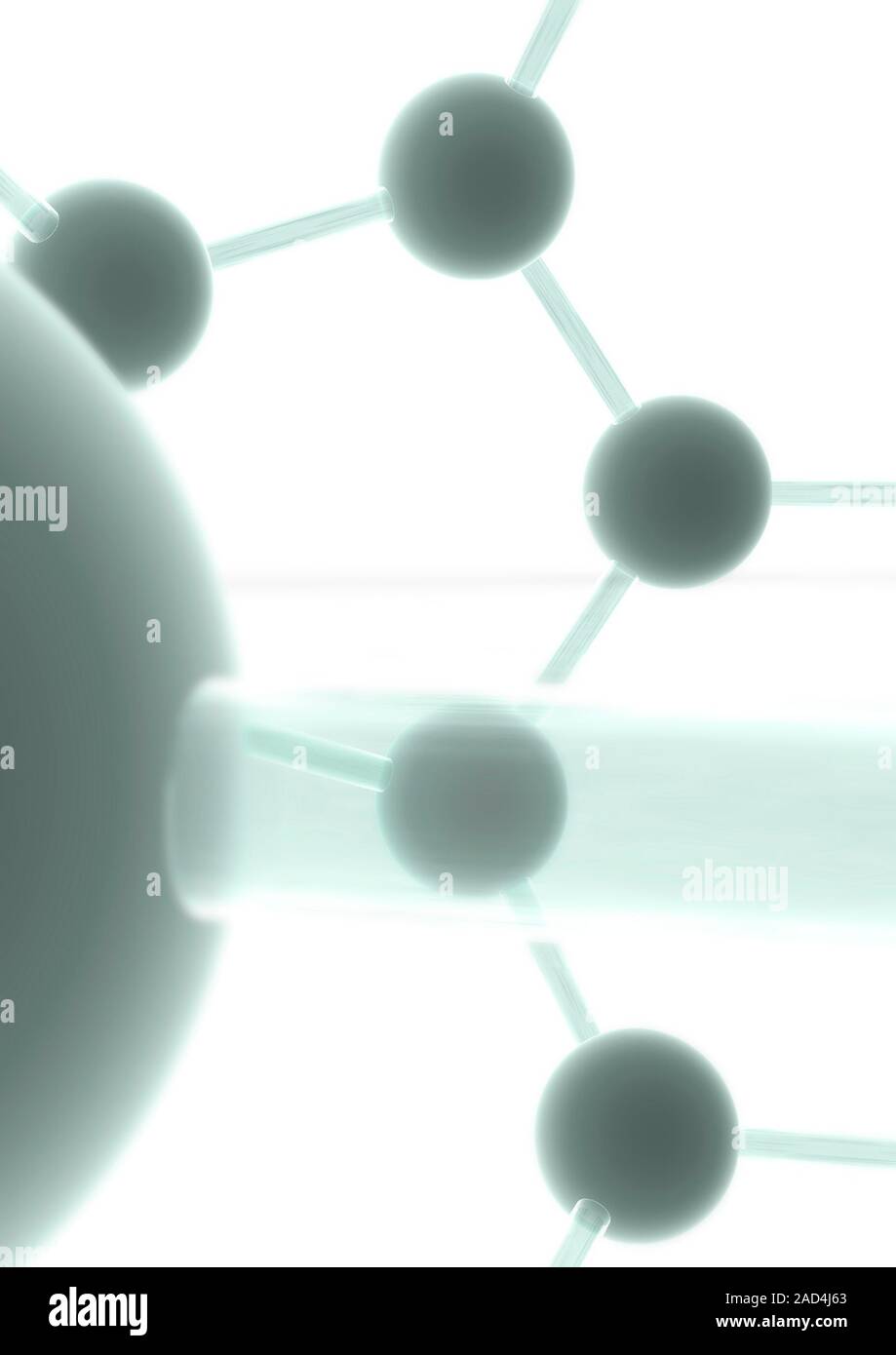 Fullerene molecule. Illustration of a spherical fullerene molecule ...