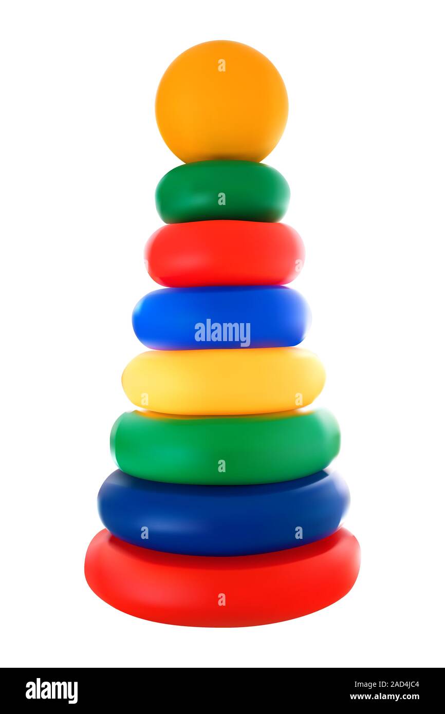 children s toy multicolored pyramid on white isolated background ...