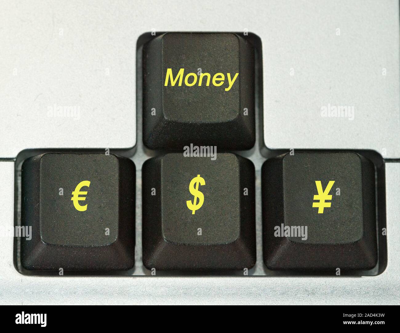 Keyboard with symbols of currencies symbolizing globalization Stock ...