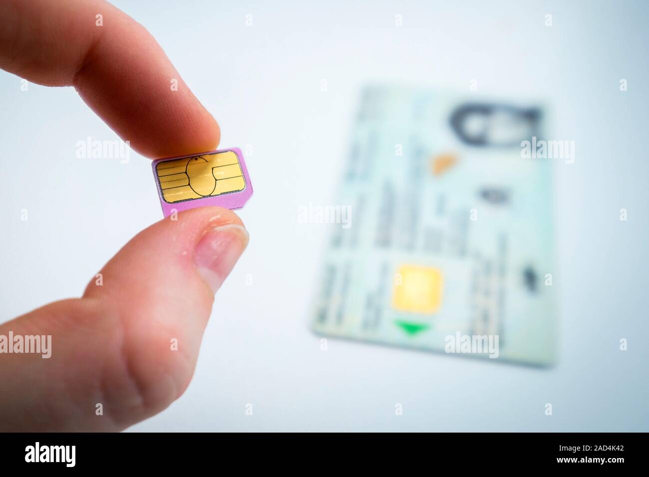 SIM cards and personal identity. Mobile phone SIM (subscriber identity ...