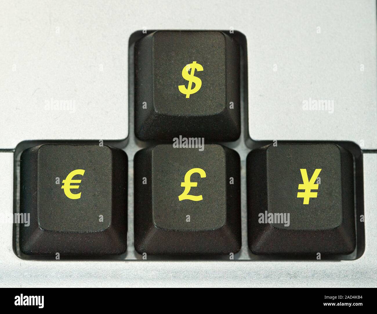 Keyboard with symbols of currencies symbolizing globalization Stock ...