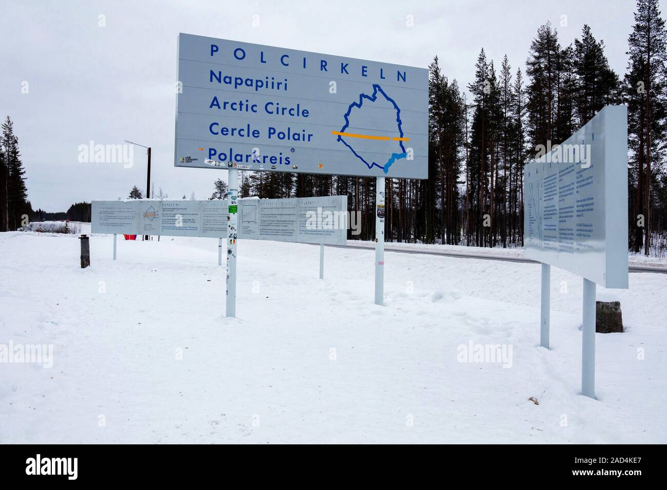 Arctic Circle signs. The Arctic Circle is a line of latitude that marks ...
