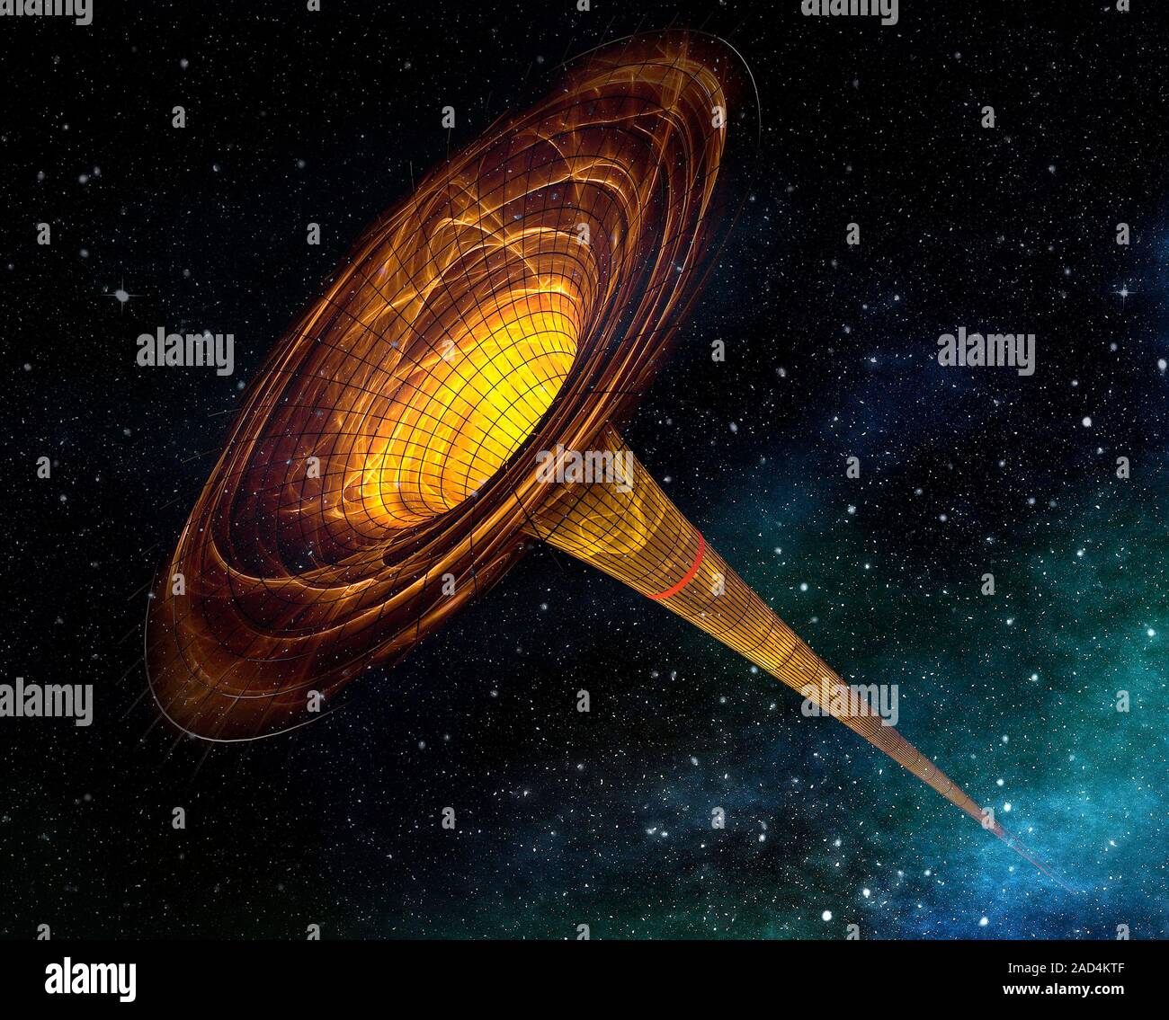 Black hole, conceptual image. Computer illustration representing a ...