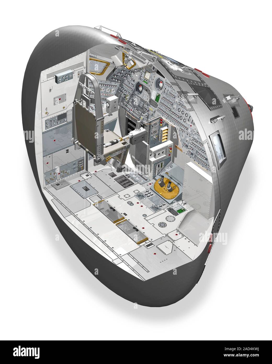 Apollo Command Module, cutaway illustration. This spacecraft was used ...