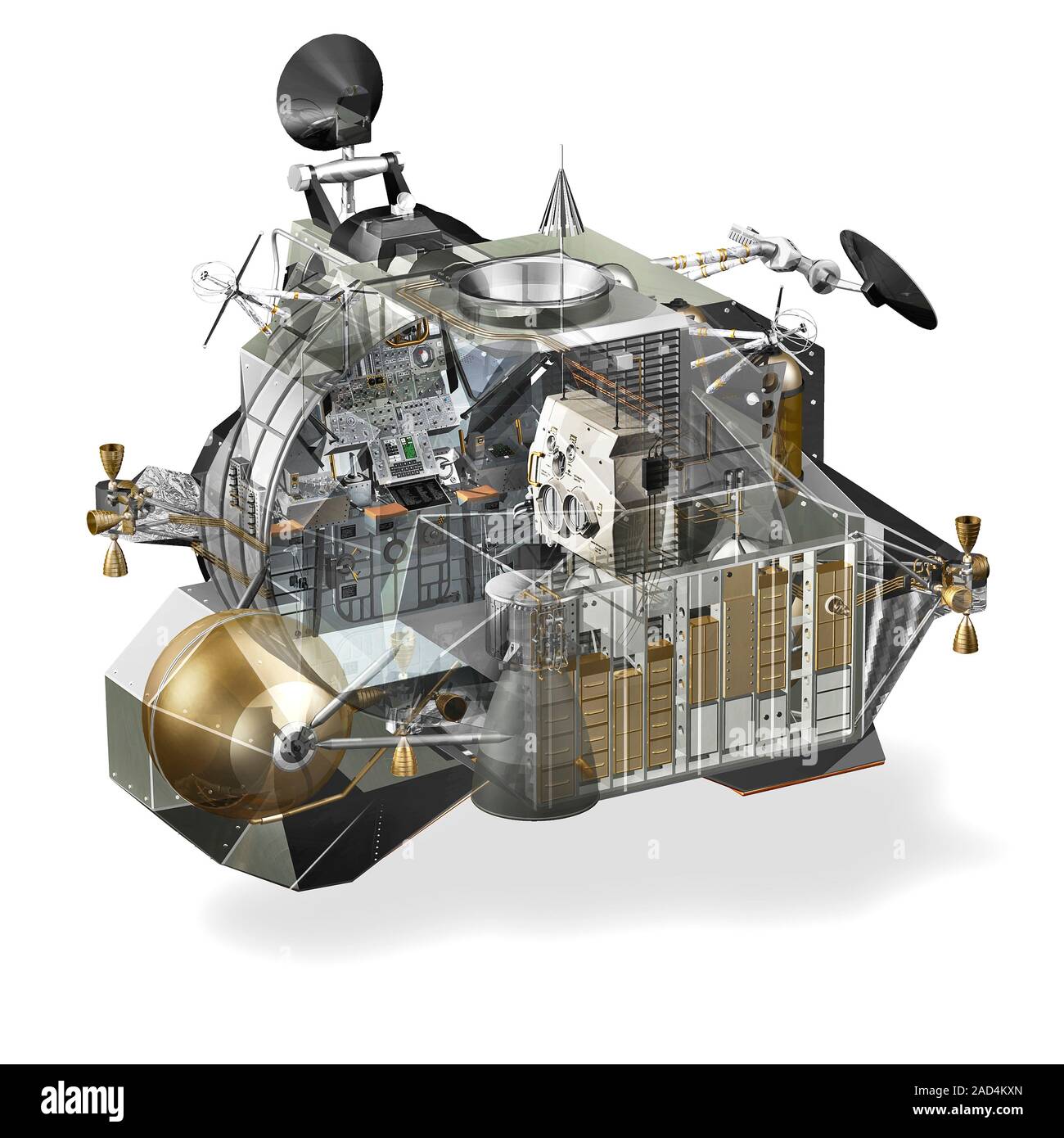 Apollo lunar module. Illustration of the Apollo Lunar Module ascent ...