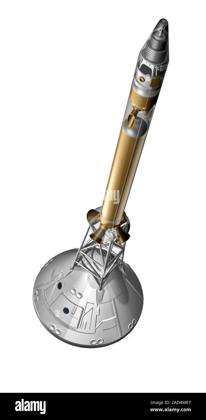 Saturn V Launch Escape System. Illustration of the Saturn V rocket ...