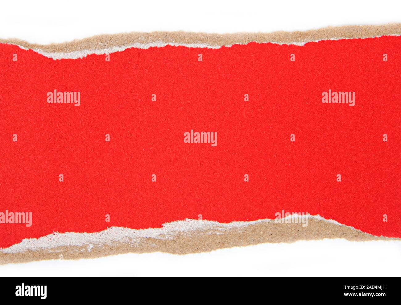 Pieces of red torn Paper, ripped Paper as Background isolated on white ...