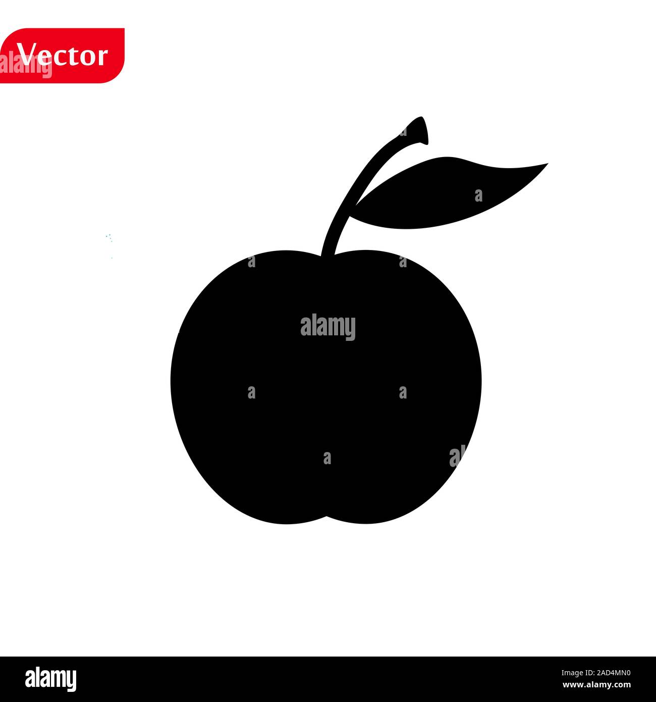 Black apple Icon in trendy flat style isolated on white background ...