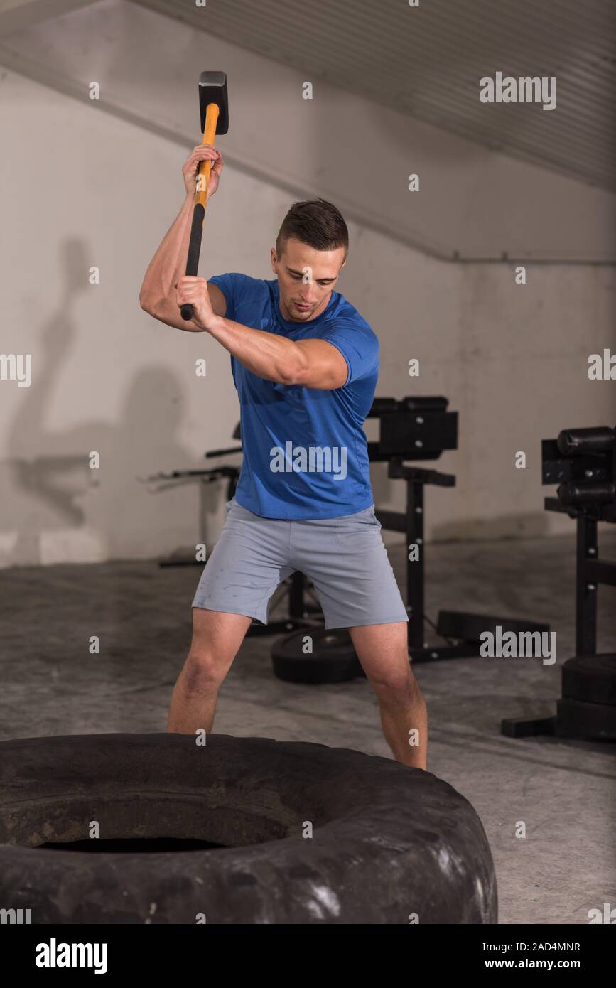 Portrait athlete holding hammer hi-res stock photography and images - Alamy