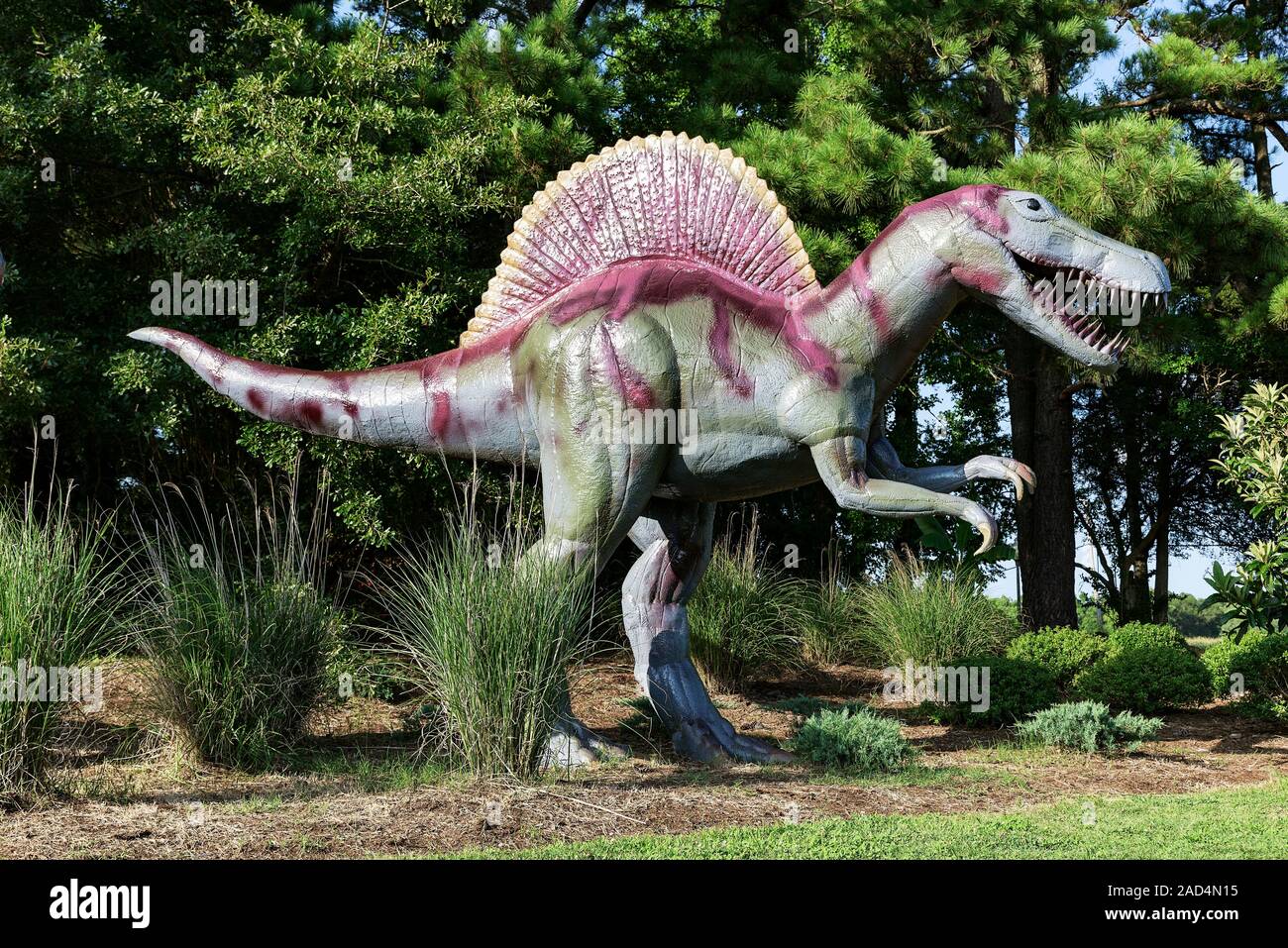 Amusement park dinosaur model. Model dinosaur at an amusement park ...