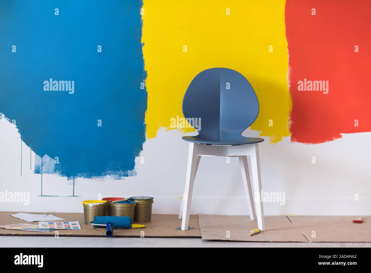 empty chair and equipment for painting Stock Photo - Alamy