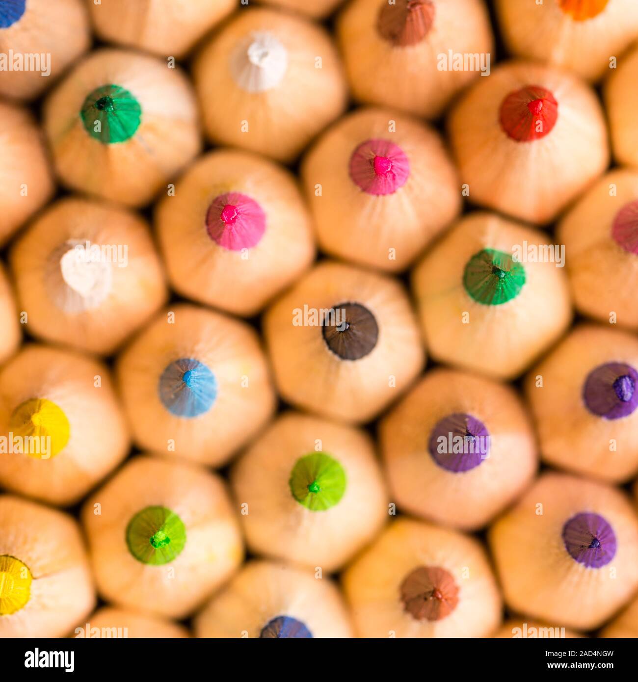 Rainbow colored pencils macro shot hi-res stock photography and images ...