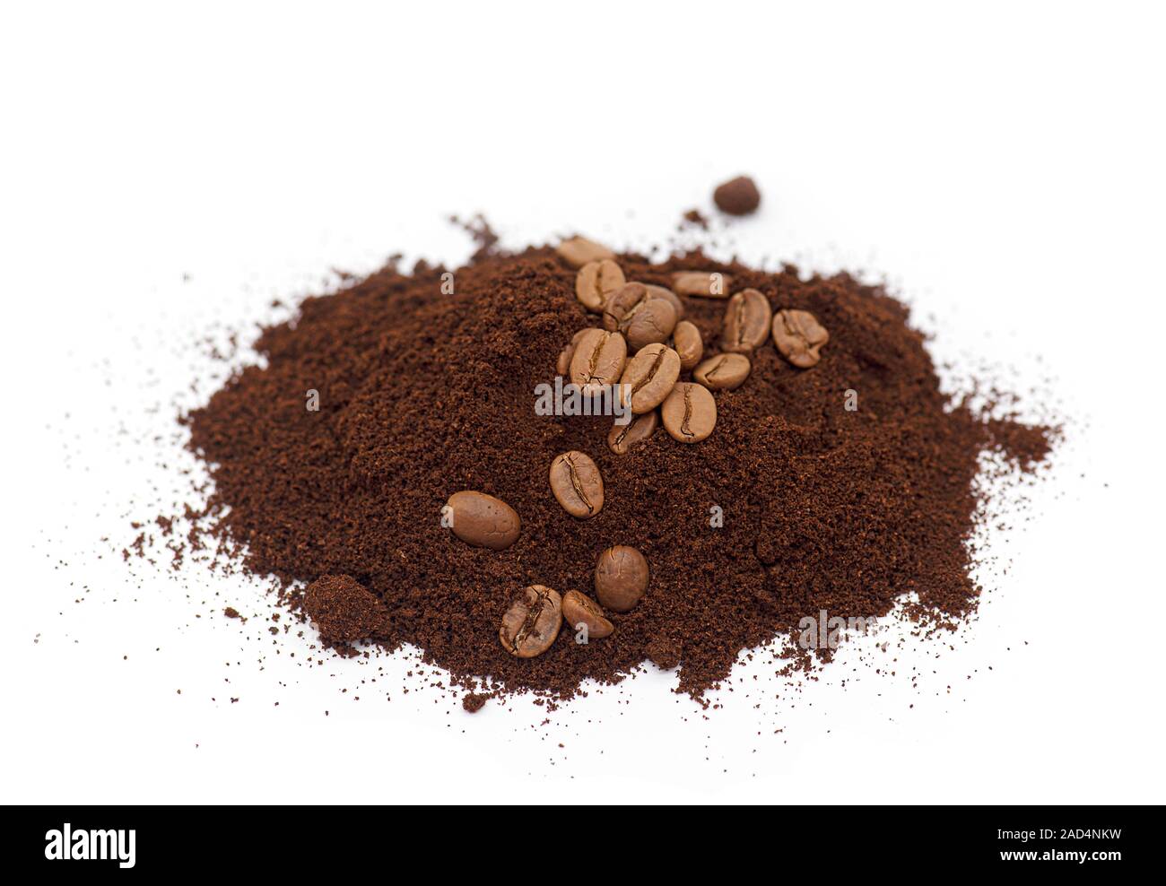 Coffee Powder, powdered Coffee, ground roasted Coffee isolated on white ...