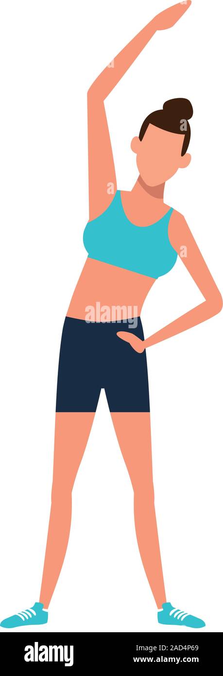 avatar woman stretching icon, flat design Stock Vector Image & Art - Alamy