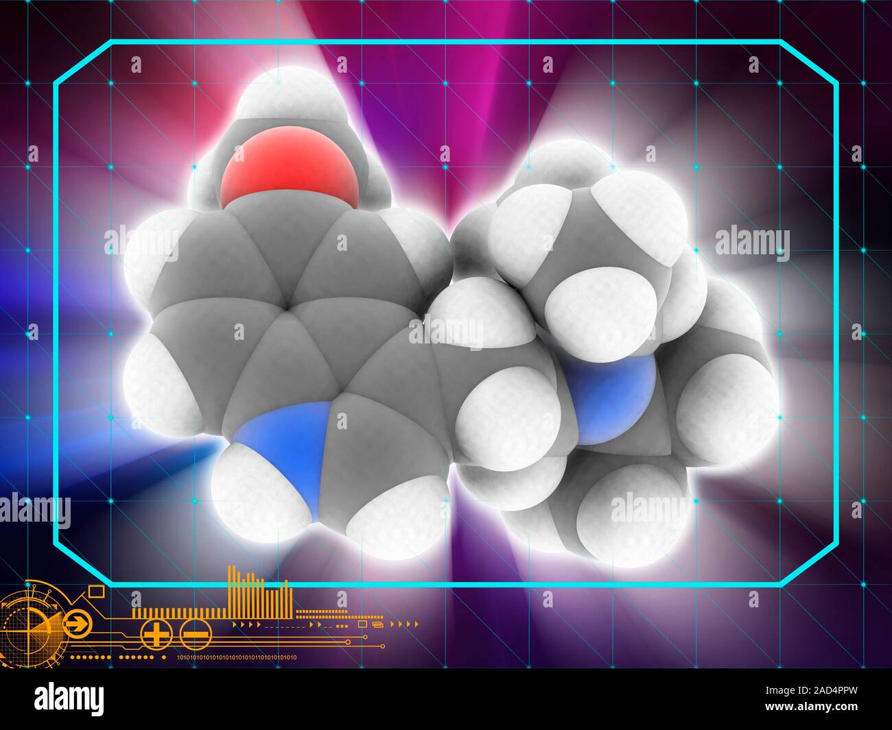 5-MeO-DiPT or 5-Methoxy-diisopropyltryptamine. Molecular model of the ...
