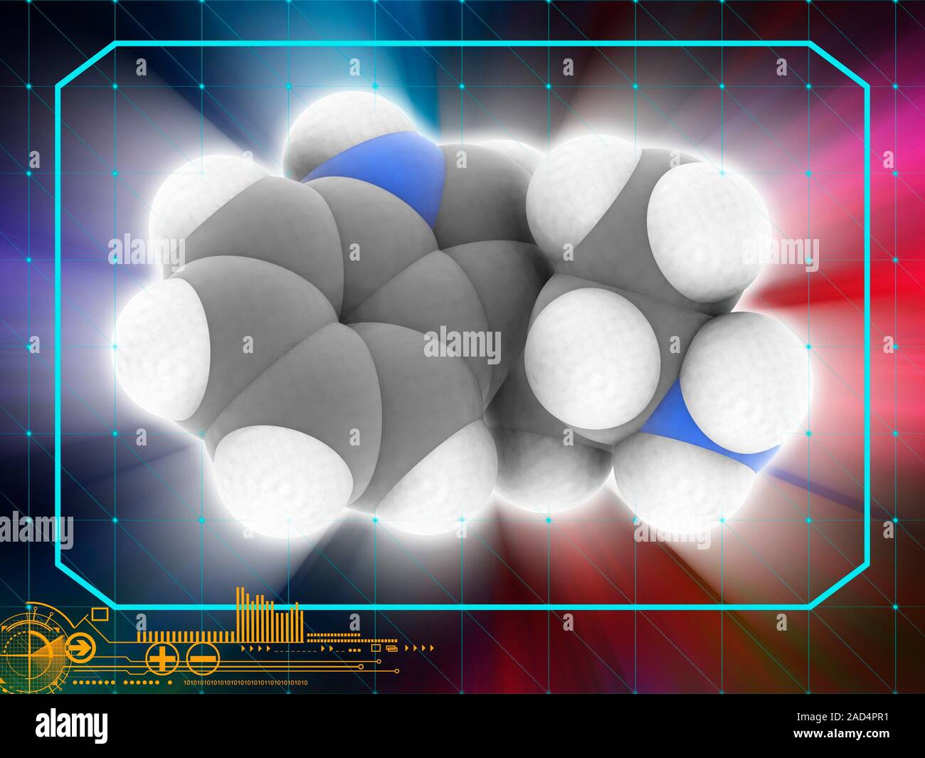 Alpha-Methyltryptamine. Molecular model of the drug alpha ...