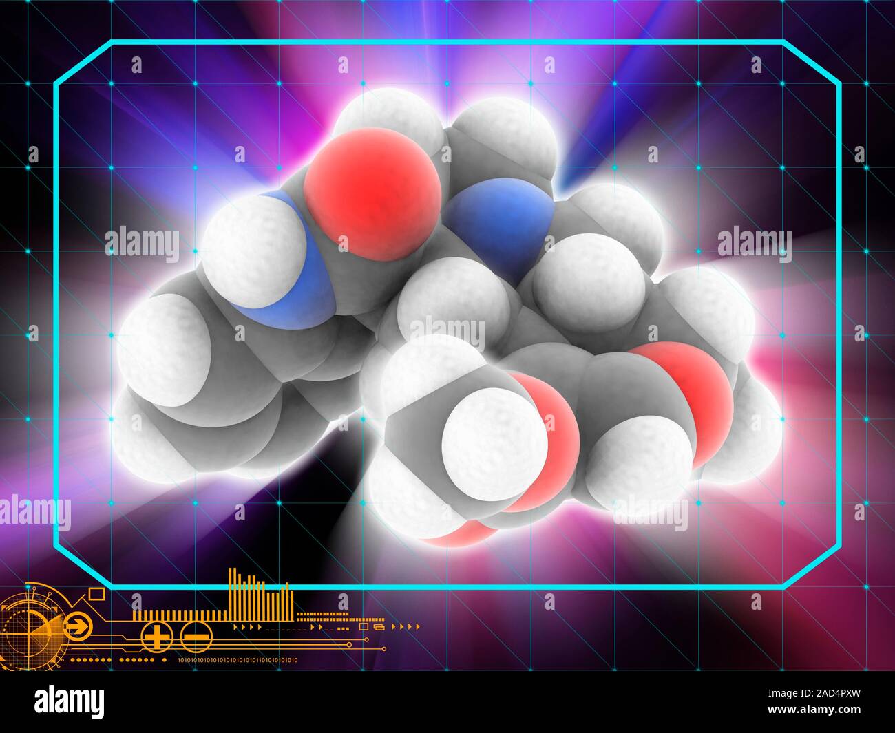 Mitraphylline. Molecular model of the oxindole alkaloid mitraphylline ...