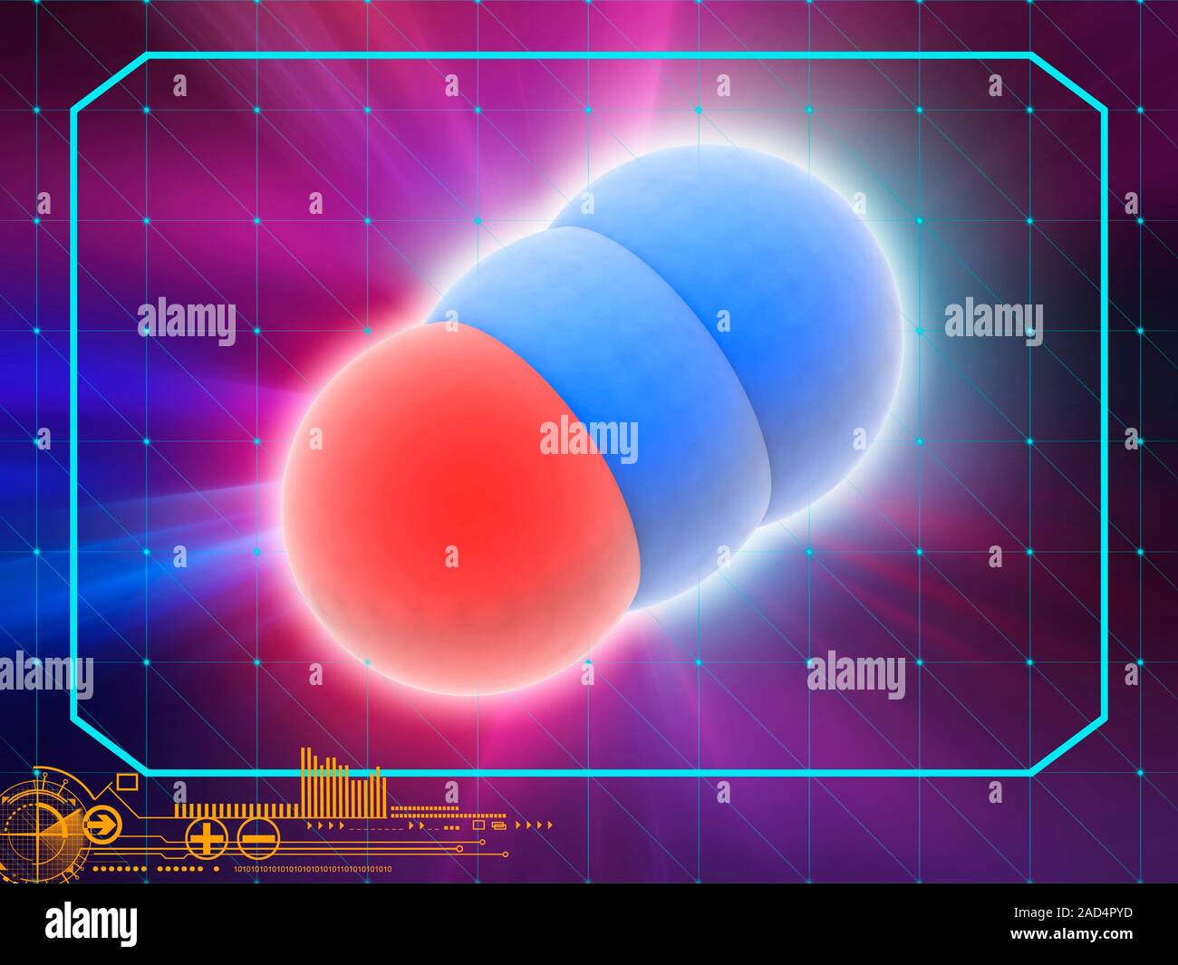 Nitrous oxide. Molecular model of the chemical compound nitrous oxide ...