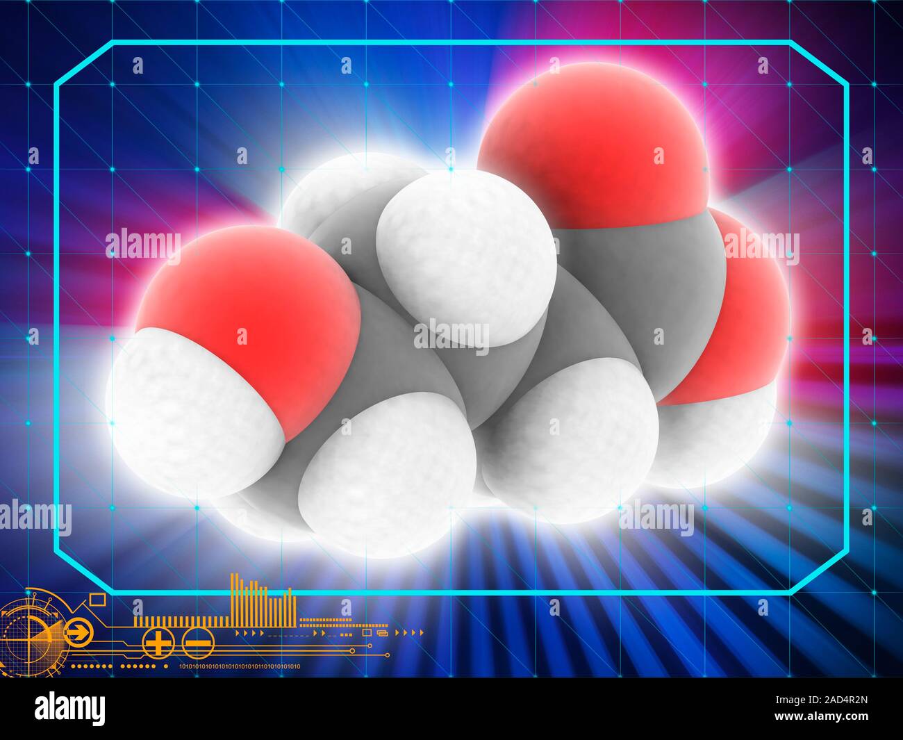 Gamma-hydroxybutyric acid (GHB). Molecular model of the drug gamma ...