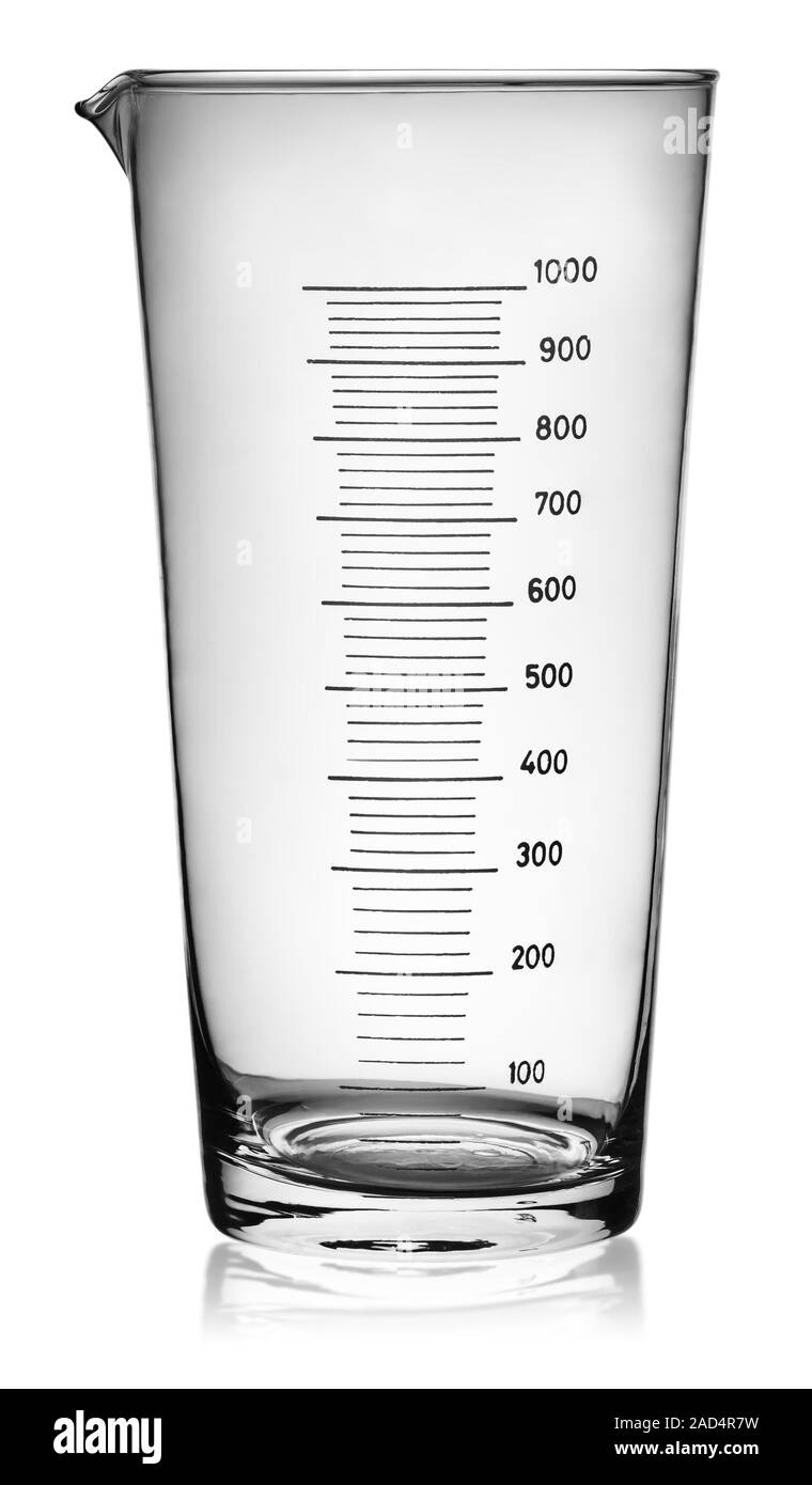 Big glass beaker graduated Stock Photo - Alamy
