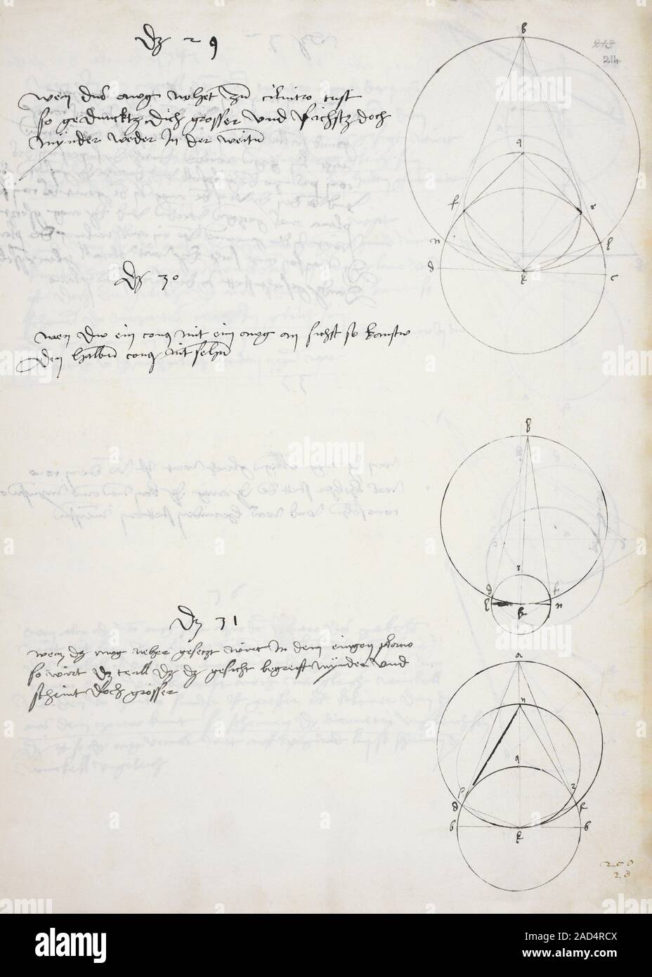 Geometrical study by Durer. Illustrations of geometry diagrams based on ...
