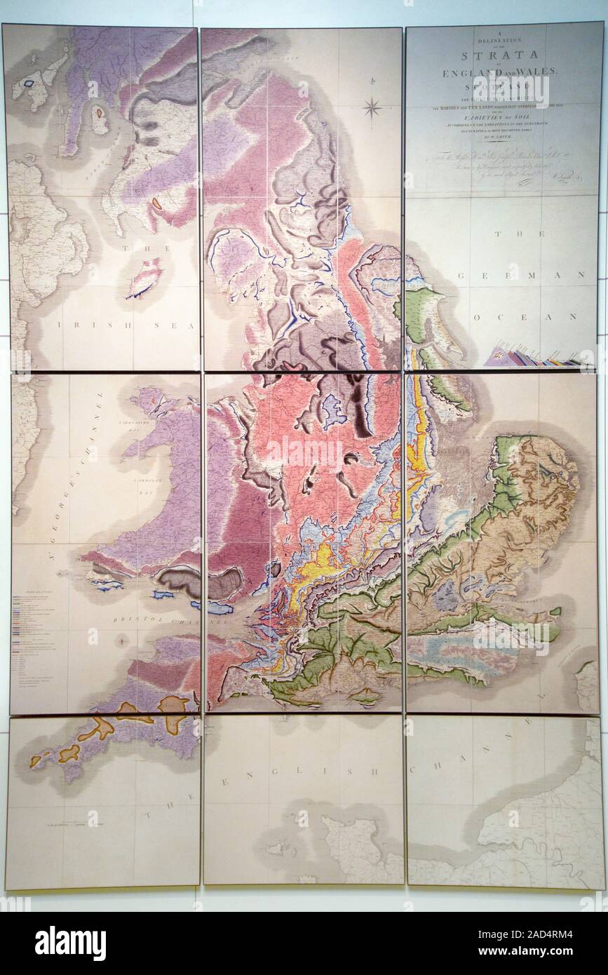 First geological map of Britain. This map was published in 1815 by ...