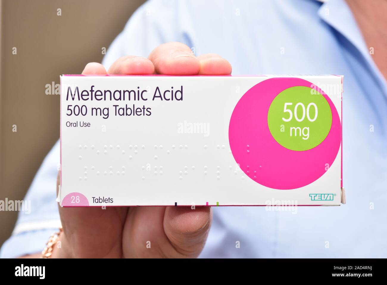 Mefenamic acid drug packaging. This non-steroidal anti-inflammatory ...