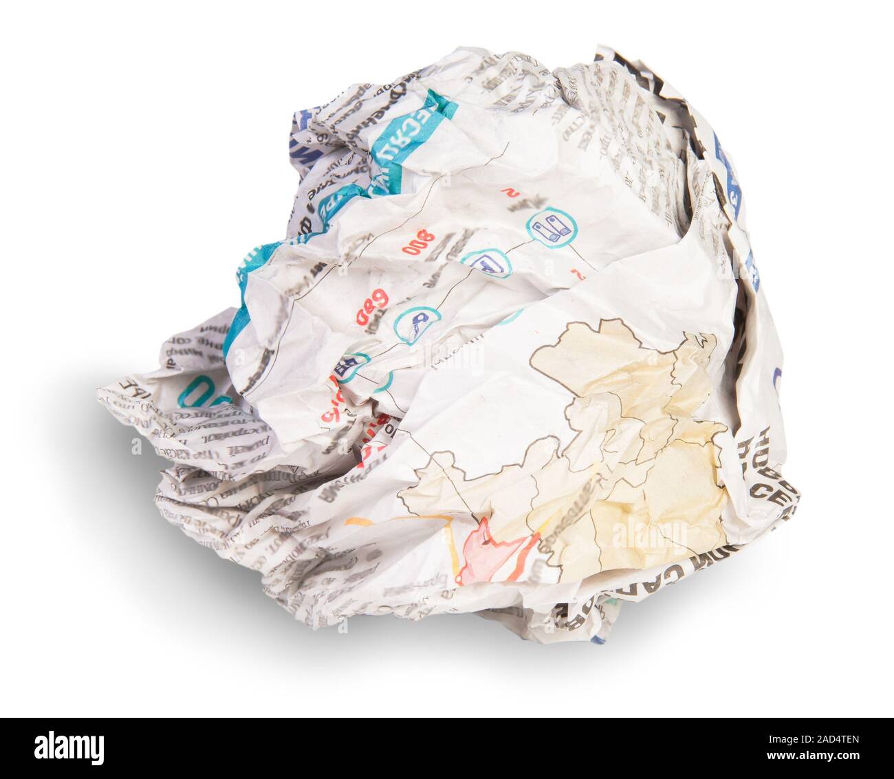Crumpled Sheet Of Newspaper Stock Photo - Alamy