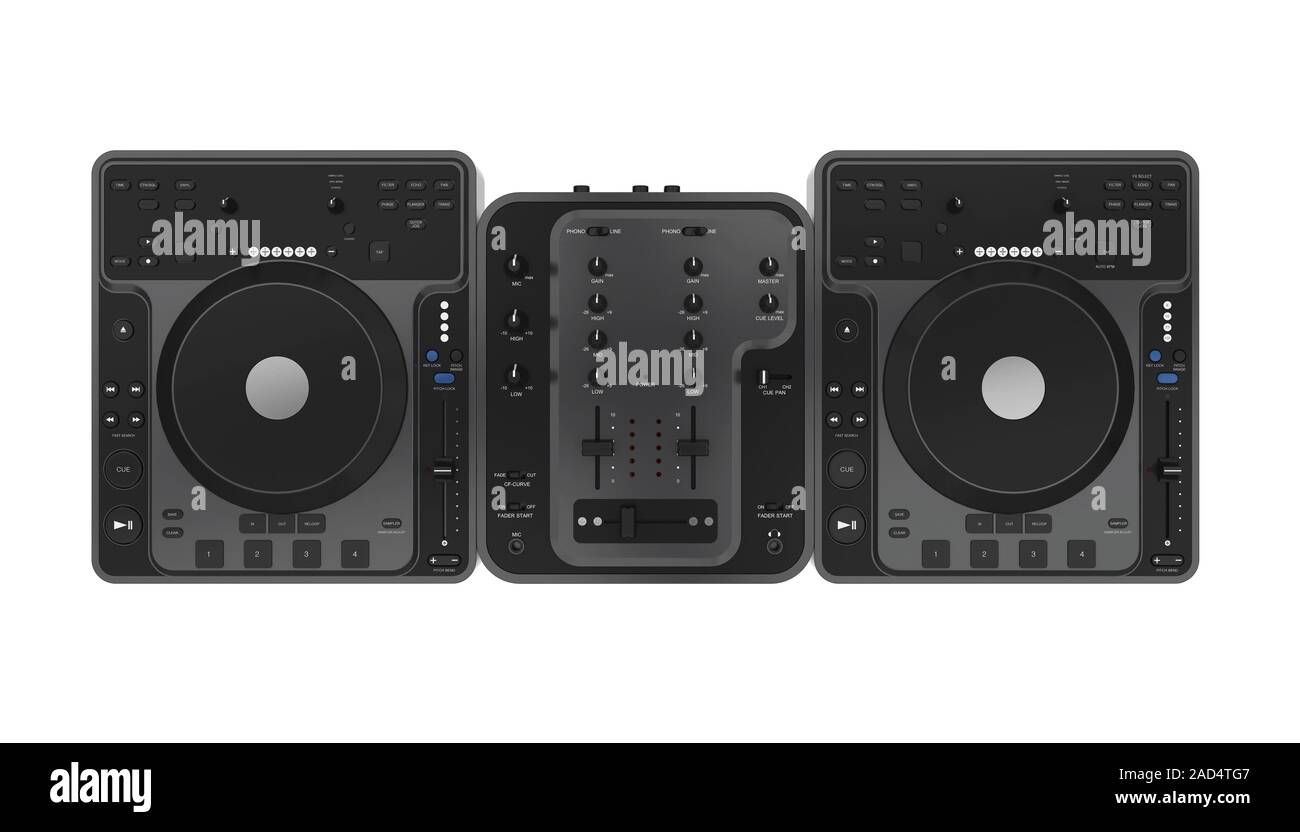 Dj turntable mixer equipment top hi-res stock photography and images ...