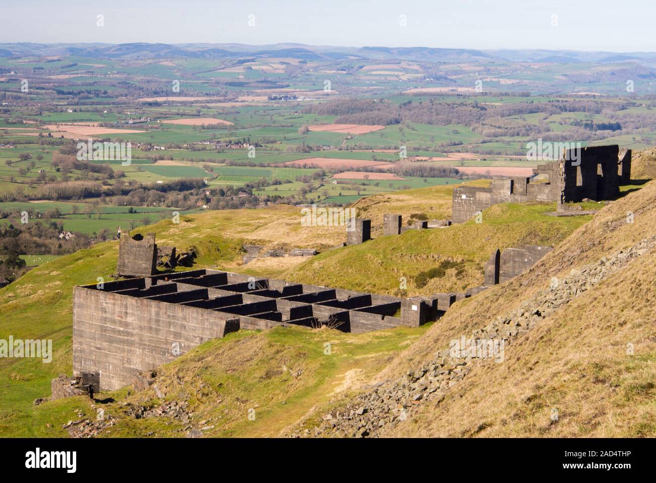 Old quarry remains on Clee Hill in Shropshire, UK Stock Photo - Alamy