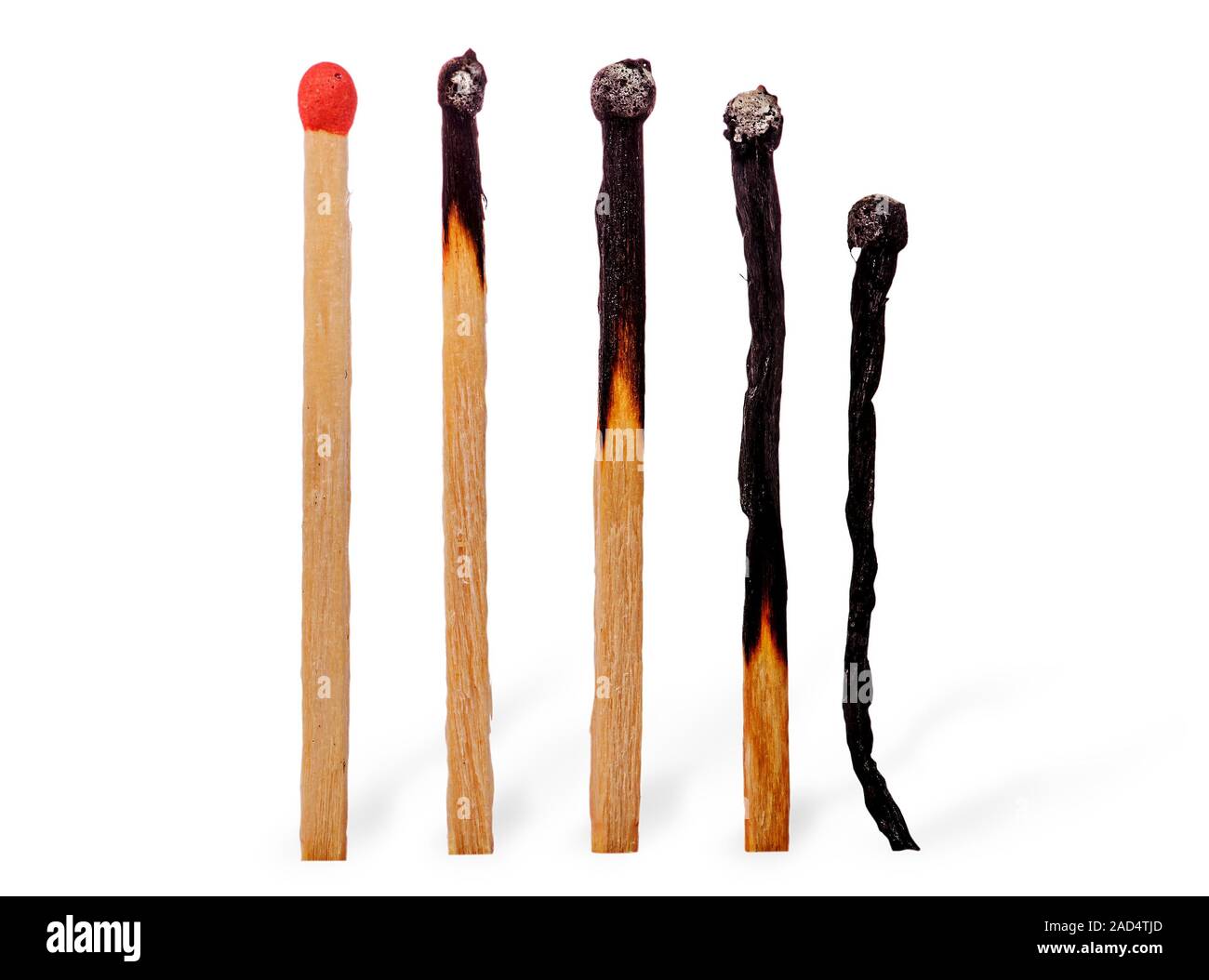Closeup of several burnt matches Stock Photo - Alamy