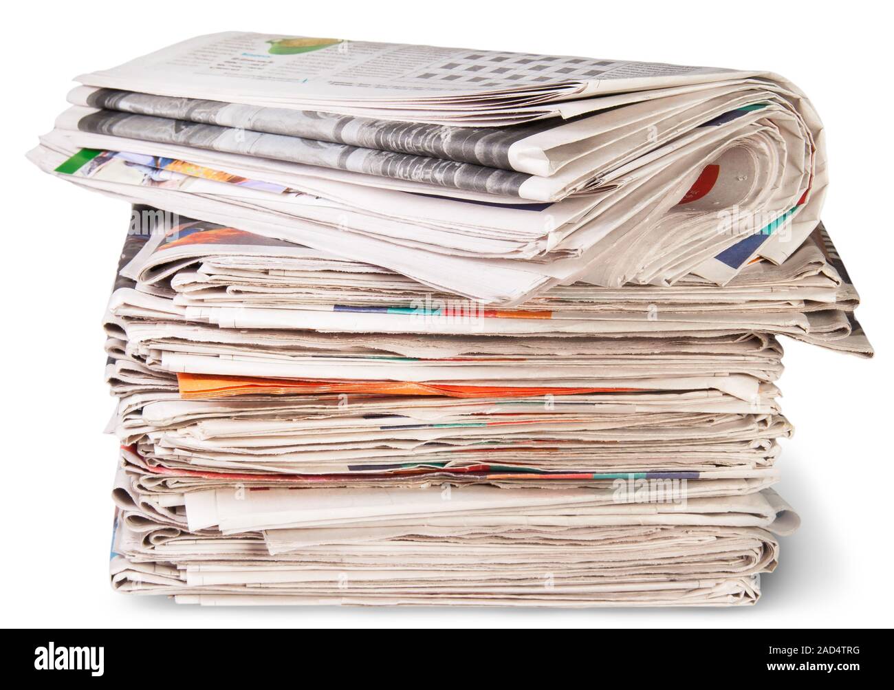Stack Of Newspapers And The Roll Stock Photo - Alamy