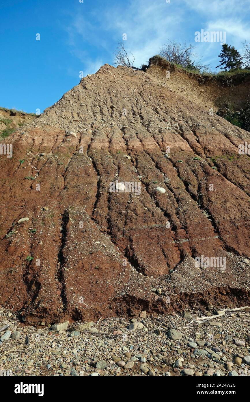 Soil erosion down a high hill Stock Photo - Alamy